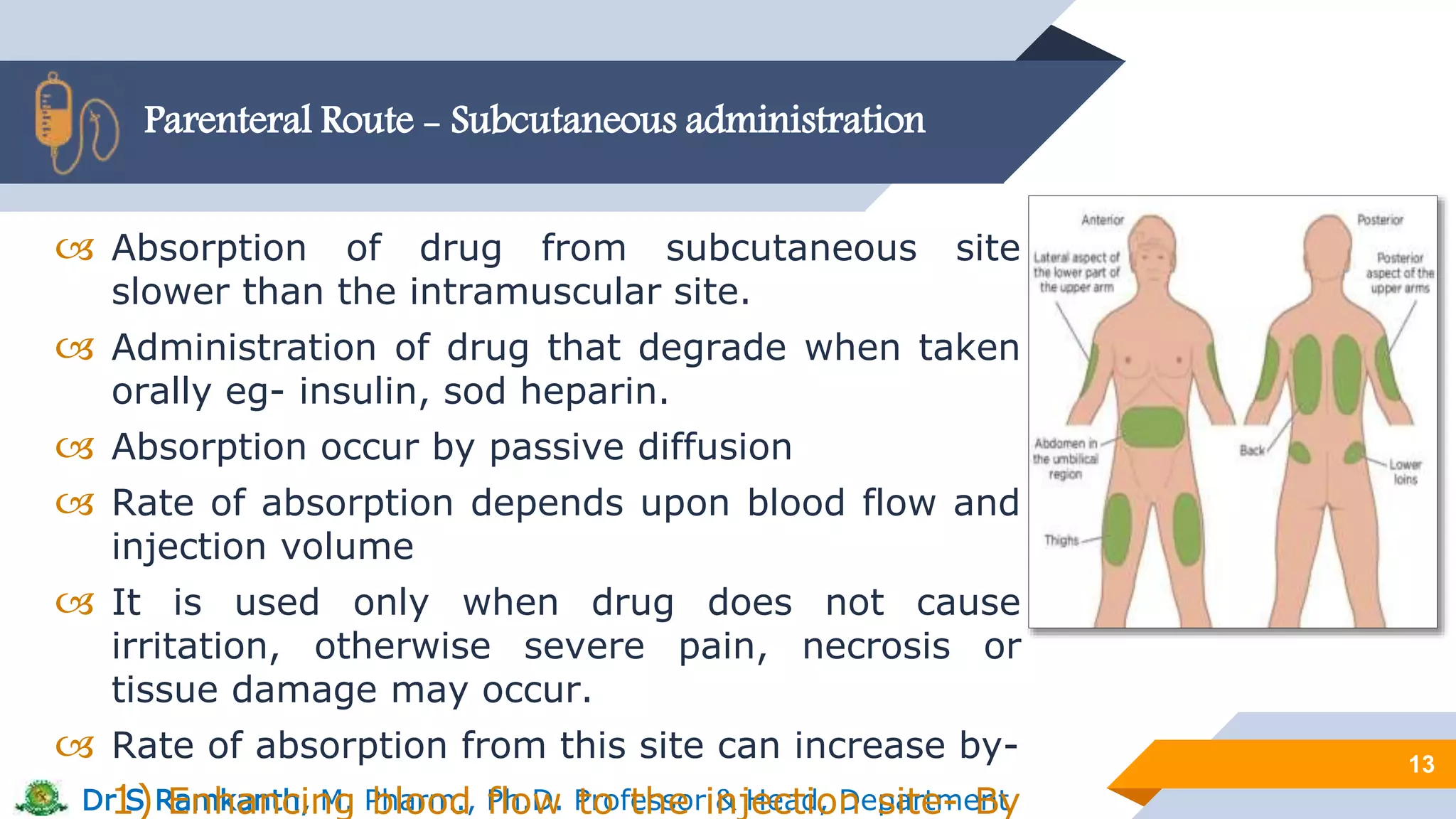ABSORPTION OF DRUGS - NON PER ORAL - EXTRA VASCULAR ROUTES | PPT