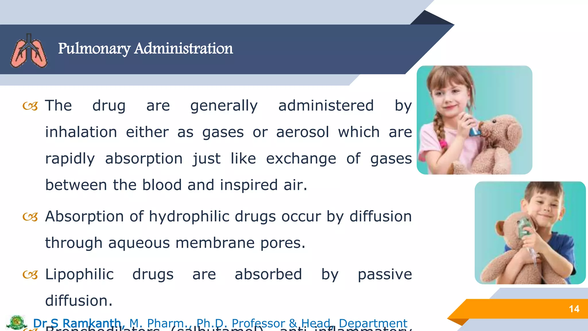 ABSORPTION OF DRUGS - NON PER ORAL - EXTRA VASCULAR ROUTES | PPTX