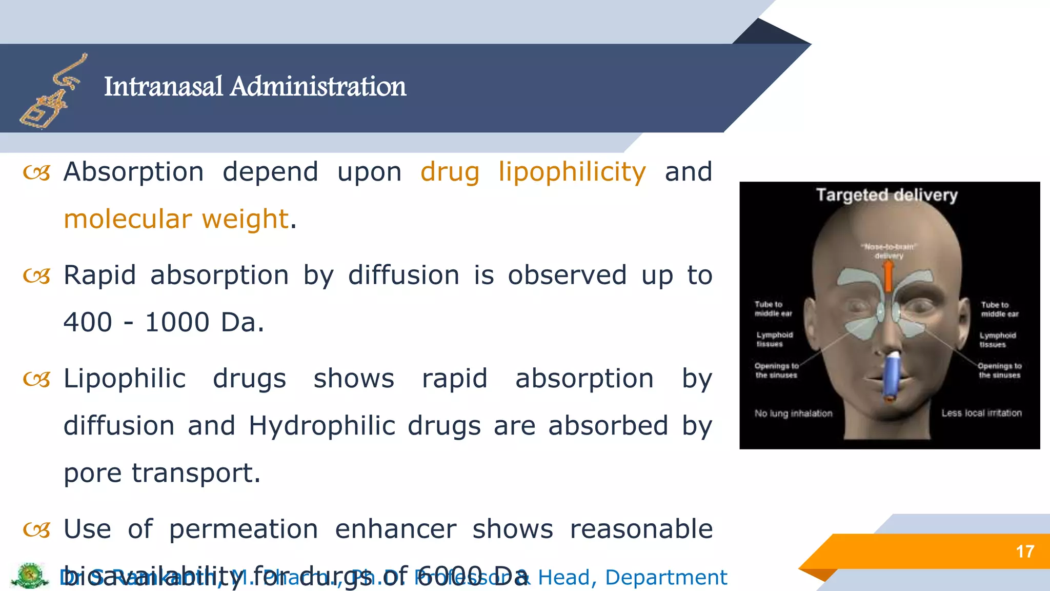 ABSORPTION OF DRUGS - NON PER ORAL - EXTRA VASCULAR ROUTES | PPTX