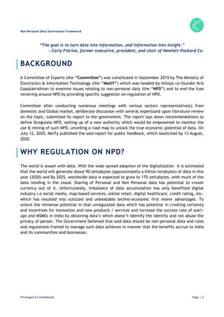 Insight on Non-Personal Data Governance Framework | PDF