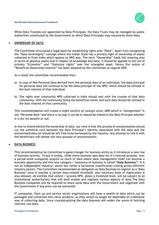 Insight on Non-Personal Data Governance Framework | PDF