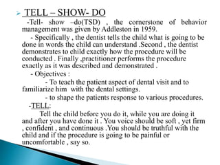 Non –pharmacological behavior management in children | PPTX