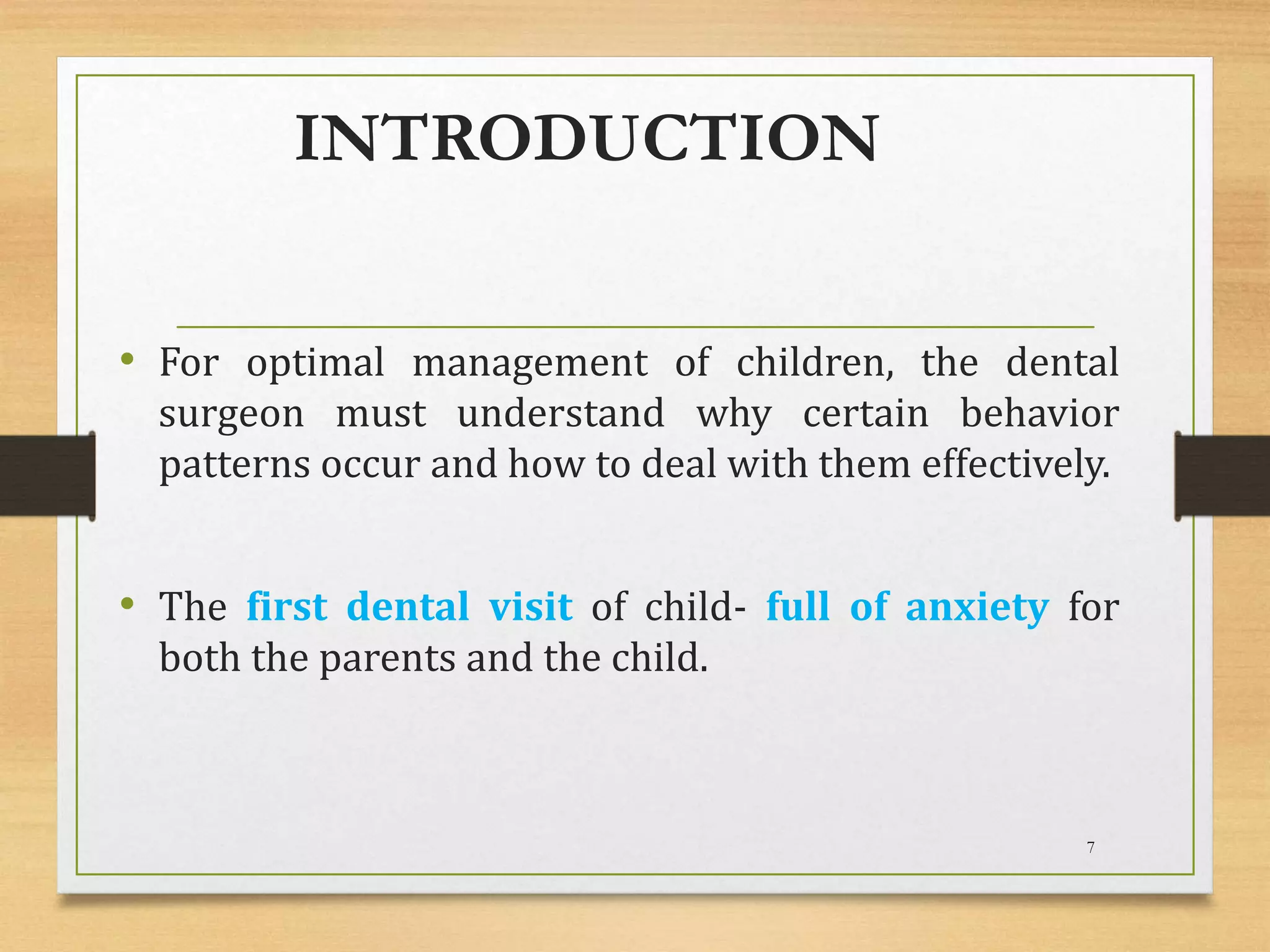 Non pharmacological behavior management in pediatric dentistry | PPTX