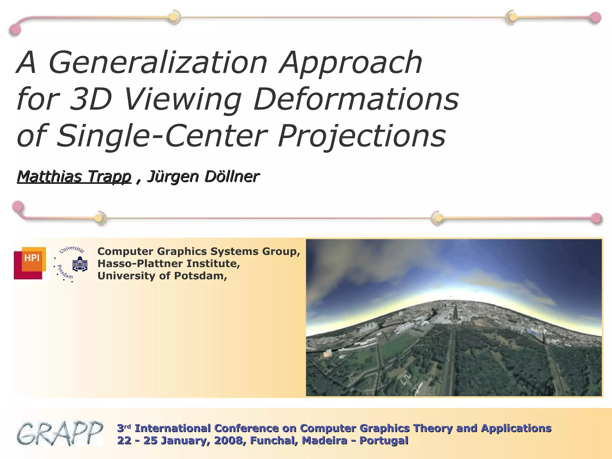 Non-Planar Projections (GRAPP 2008) | PPT