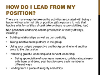 Non-Positional Leadership | PPTX