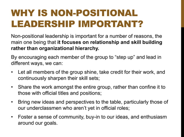 Non-Positional Leadership | PPTX | Resume Writing and Advice | Job Search