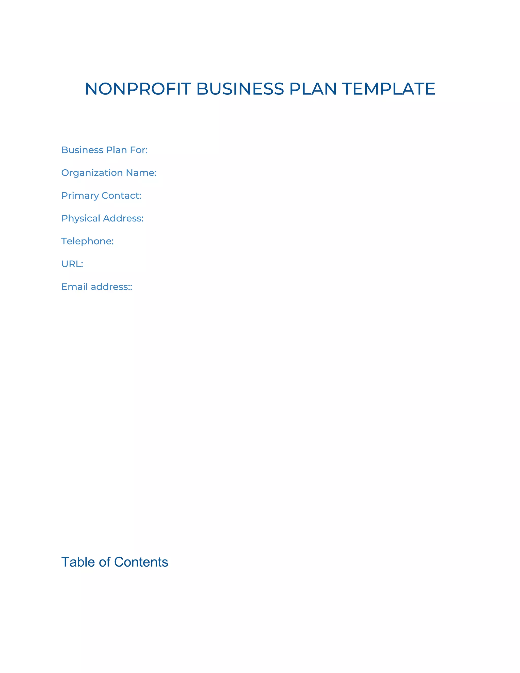 DonorBox Nonprofit business plan template | PDF