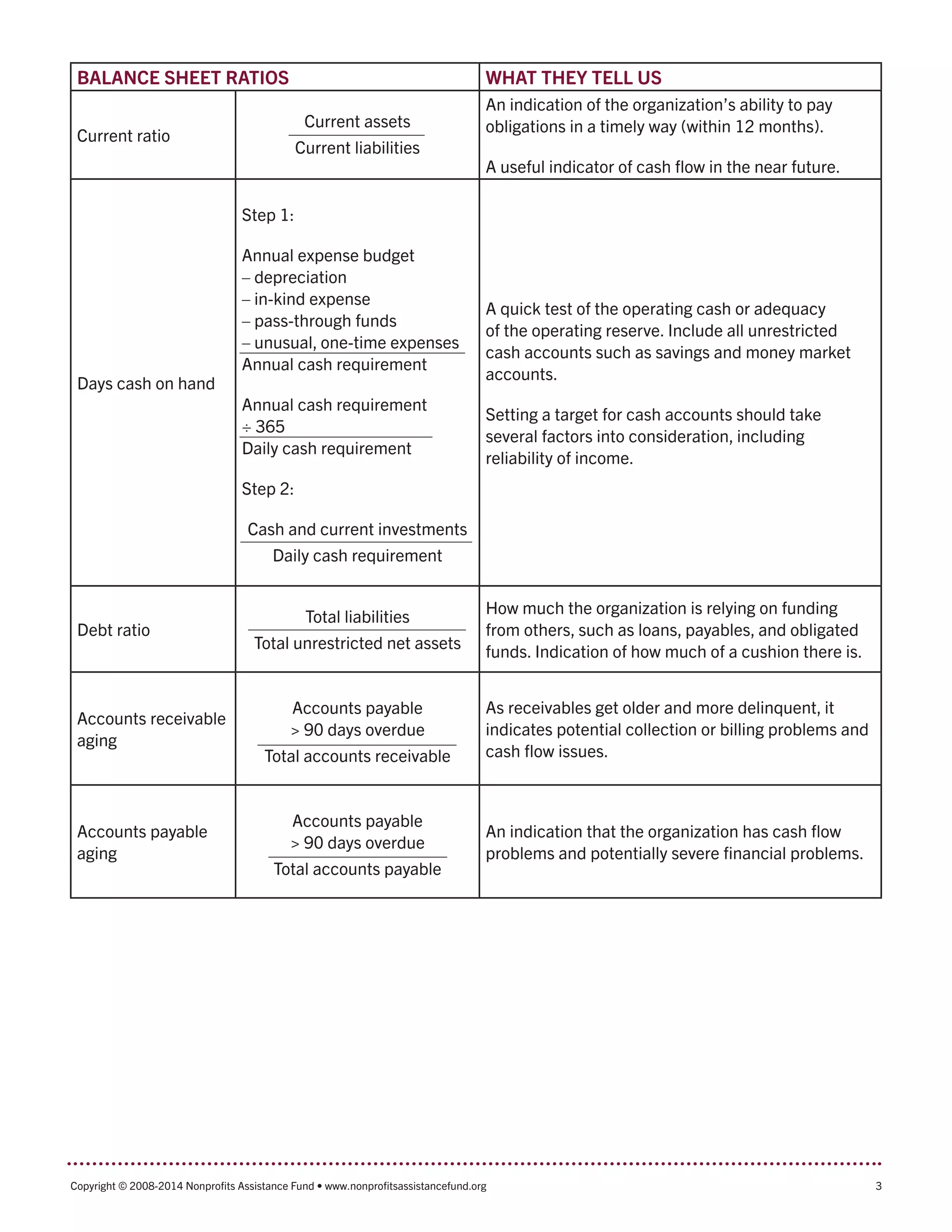 Nonprofit Financial Ratios | PDF
