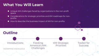 Nonprofit KM Journey to Success: Lessons and Learnings at Feeding ...