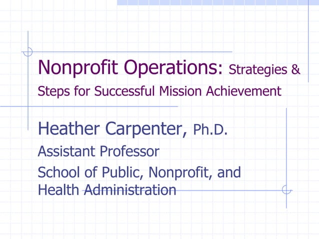 Nonprofit Operations Seminar | PPT