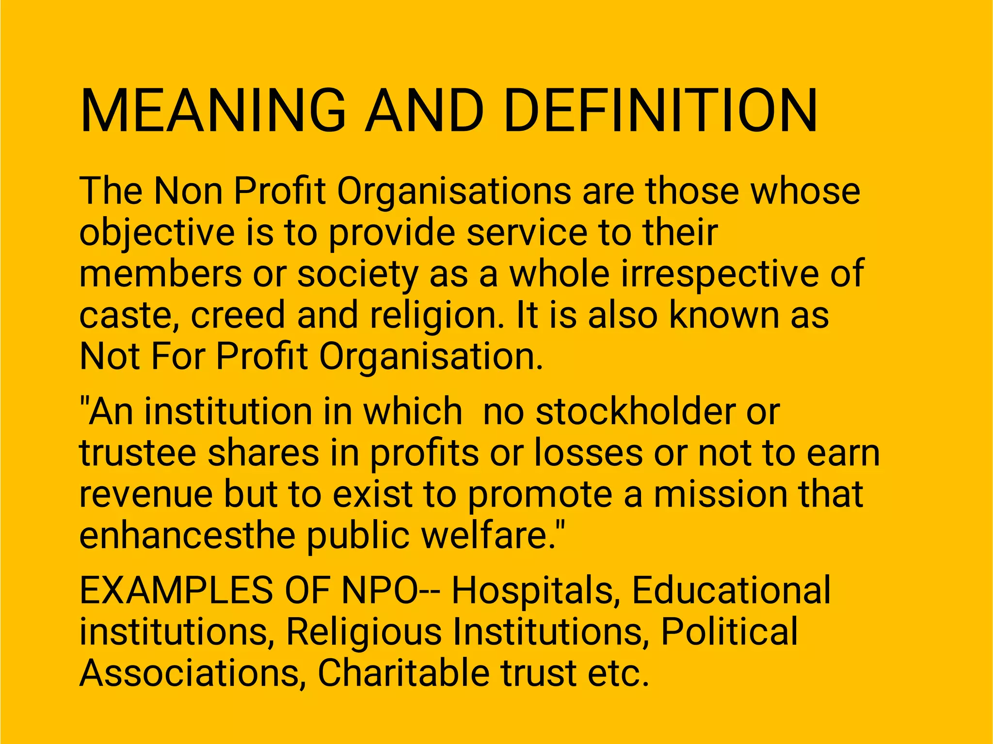 Non profit organisation | PPT