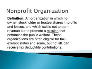 Nonprofit organization | PPTX