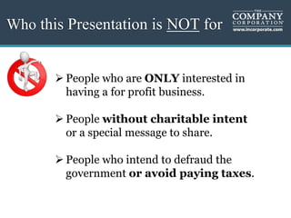 7 Secrets to Starting a Nonprofit Organization | PPTX