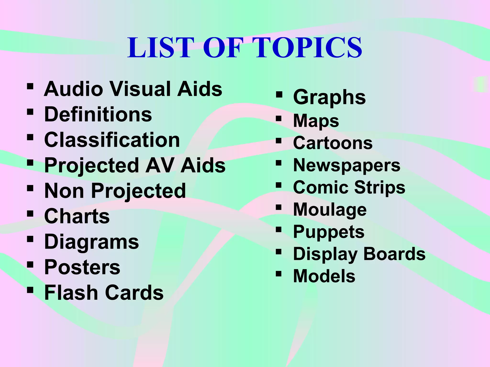 Non Projected AV Aids | PPT