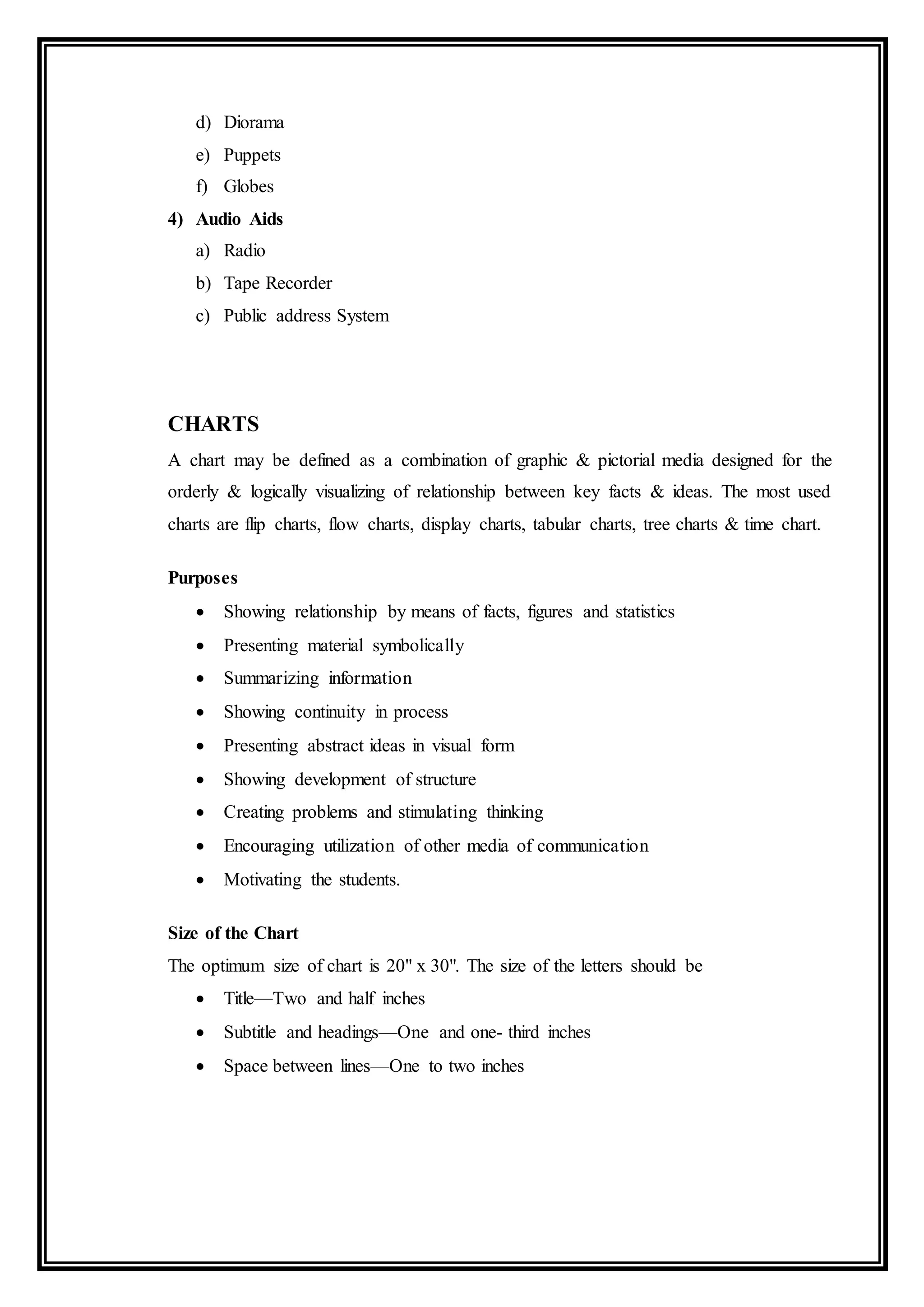 Non projected av aids - Charts, Poster, flash cards | DOCX