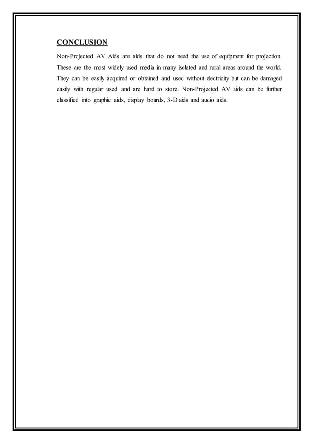 Non projected av aids - Charts, Poster, flash cards | DOCX