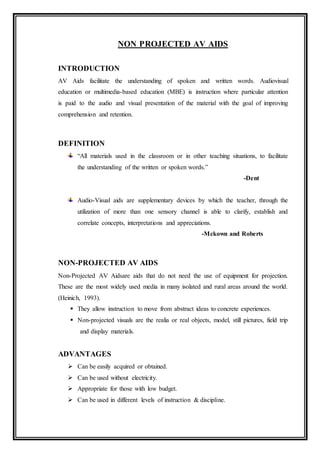 Non projected av aids - Charts, Poster, flash cards | DOCX