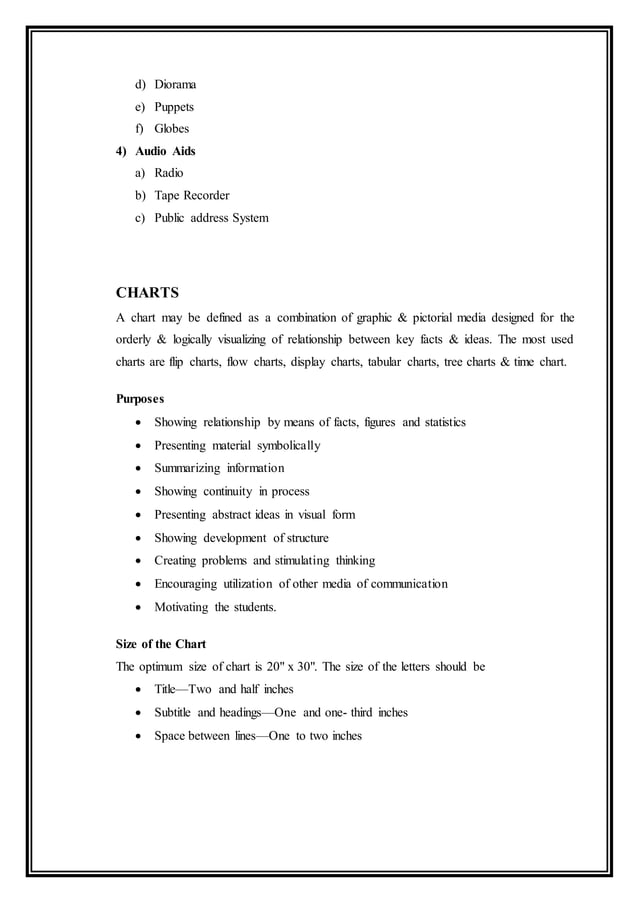 Non projected av aids - Charts, Poster, flash cards | DOCX