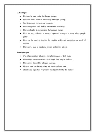 Non projected av aids - Charts, Poster, flash cards | DOCX