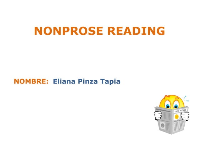 Nonprose reading | PPT | Books and Literature