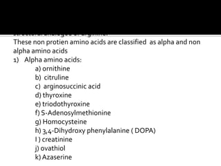 Non protein aminoacids, | PPTX