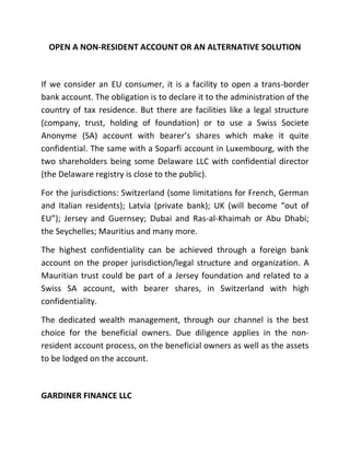 Non resident account | PDF
