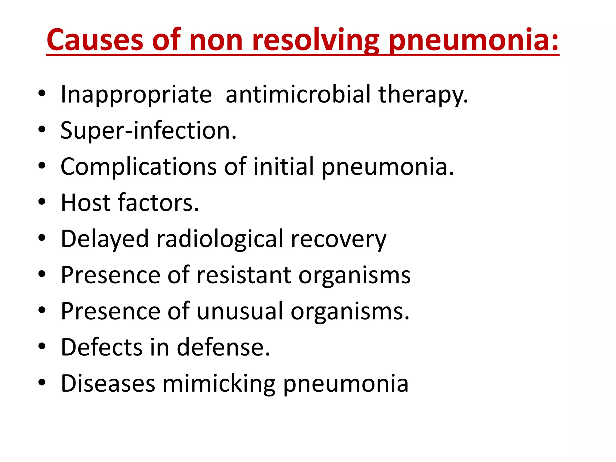 NON RESOLVING PNEUMONIA | PPTX