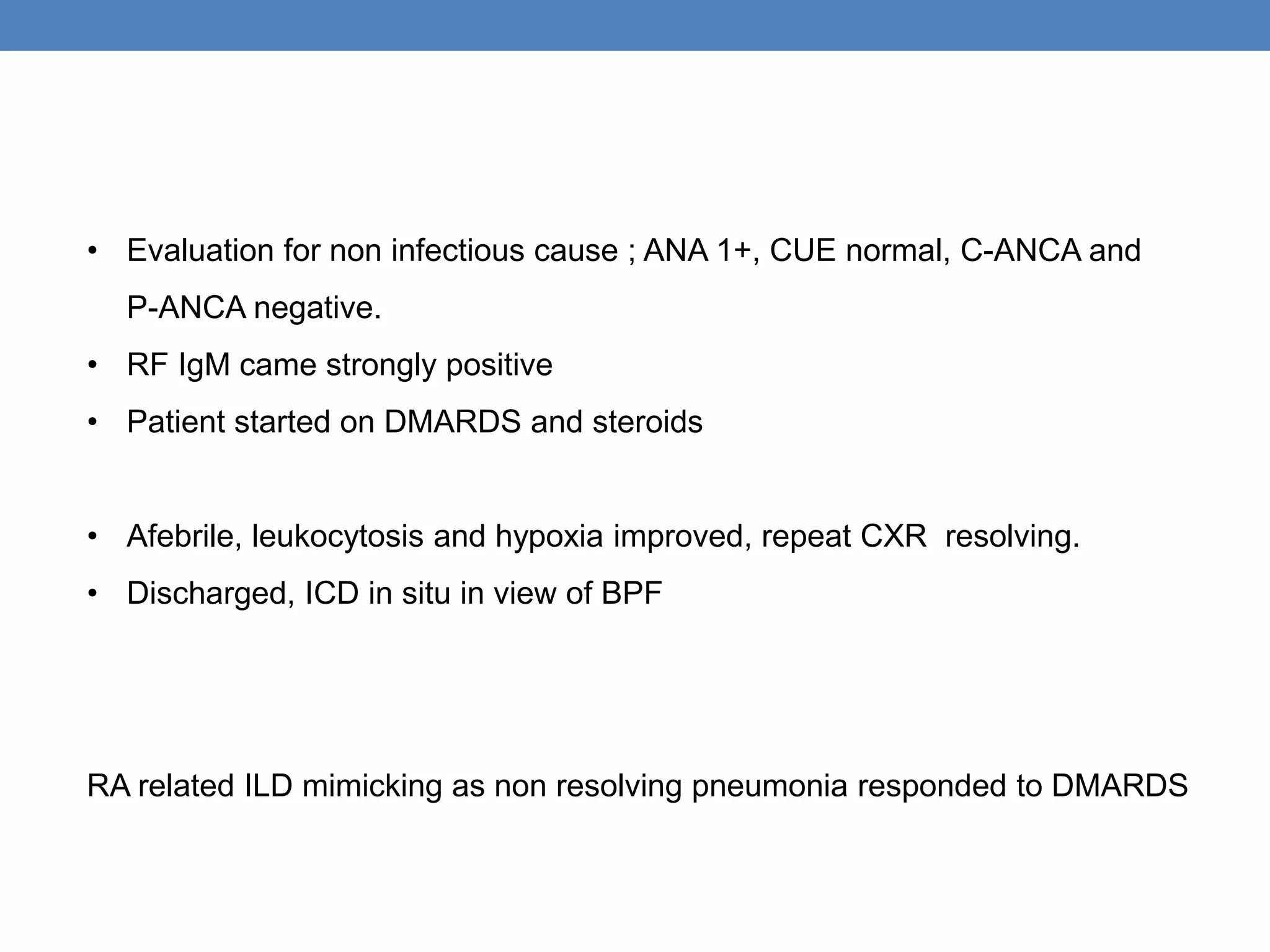 Non resolving pneumonia | PPTX