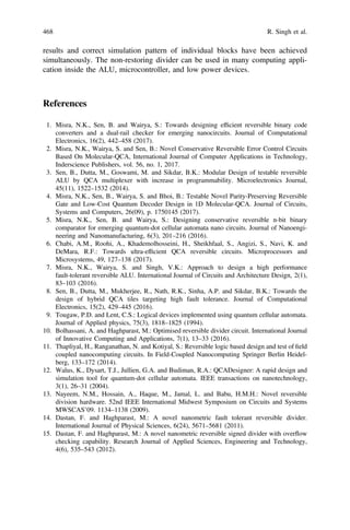 Implementation of Non-restoring Reversible Divider Using a Quantum-Dot Cellular Automata | PDF