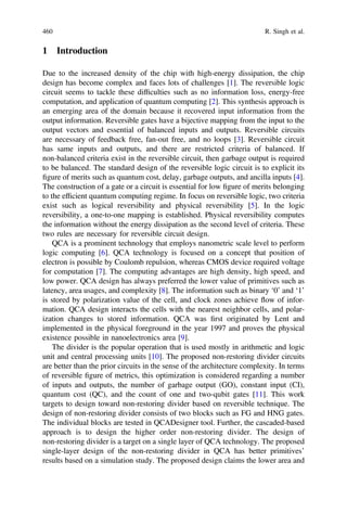 Implementation of Non-restoring Reversible Divider Using a Quantum-Dot ...