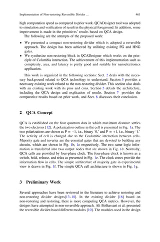 Implementation of Non-restoring Reversible Divider Using a Quantum-Dot Cellular Automata | PDF