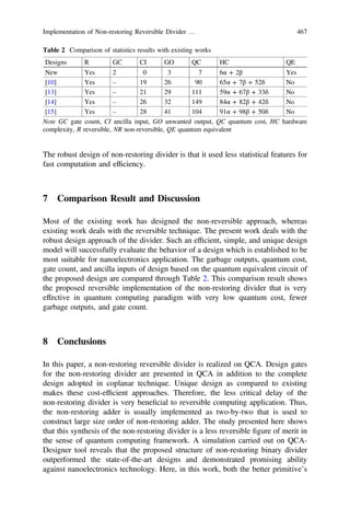 Implementation of Non-restoring Reversible Divider Using a Quantum-Dot Cellular Automata | PDF