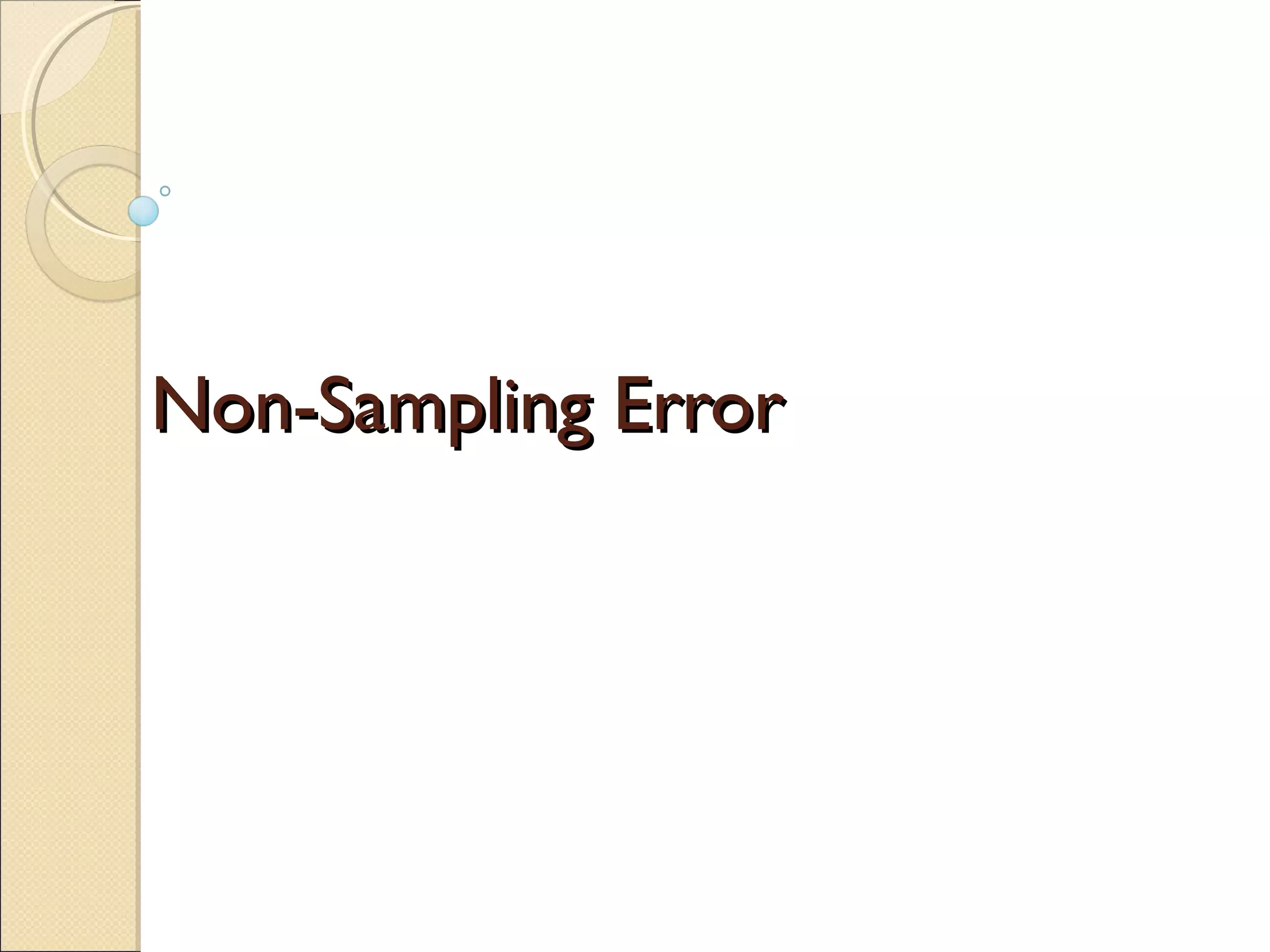 Non sampling error | PPT Non sampling error | PPT