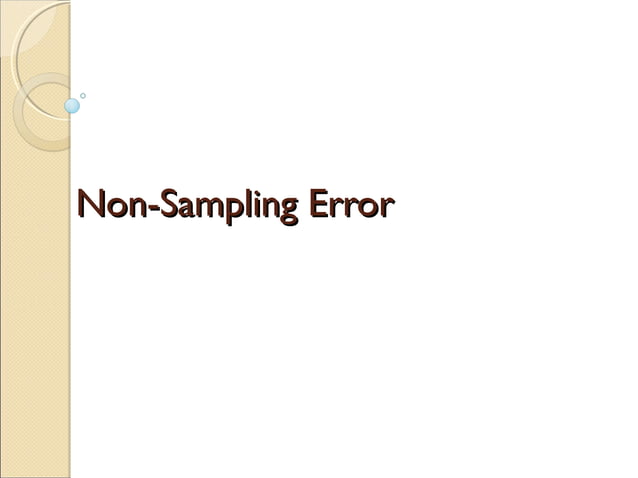 Non sampling error | PPT