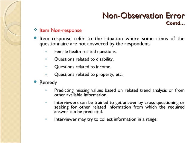Non sampling error | PPT