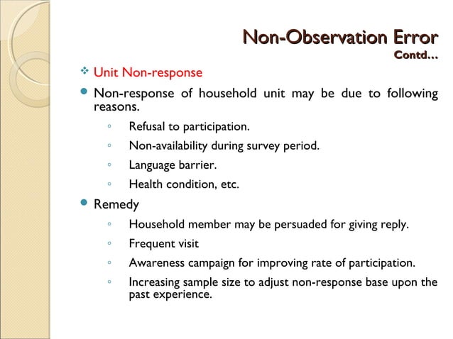 Non sampling error | PPT