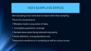 Non sampling errors | PPT