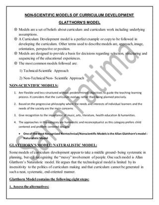 NON-SCIENTIFIC MODELS OF CURRICULUM DEVELOPMENT | DOCX