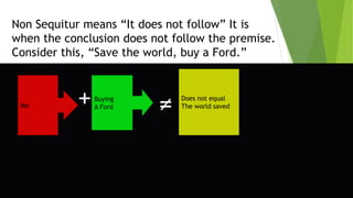 Non sequitur, either- or, faulty analogy, and circular reasoning ...