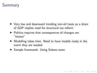 Modelling Tax Structure Changes in Nigeria | PPT