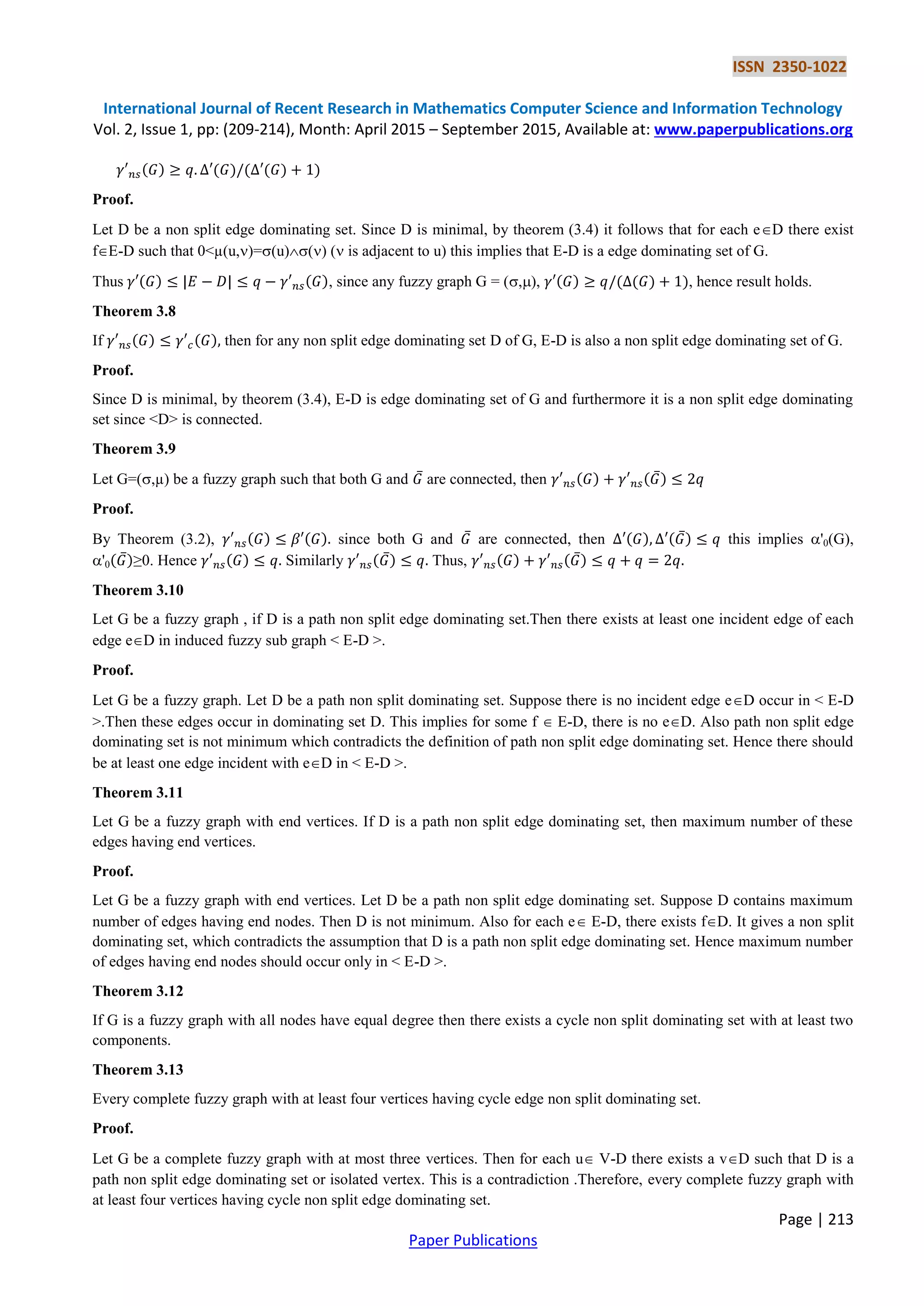 Non Split Edge Domination in Fuzzy Graphs | PDF