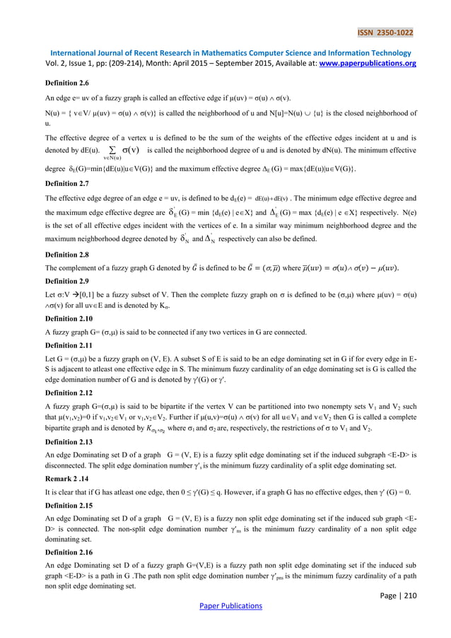 Non Split Edge Domination in Fuzzy Graphs | PDF