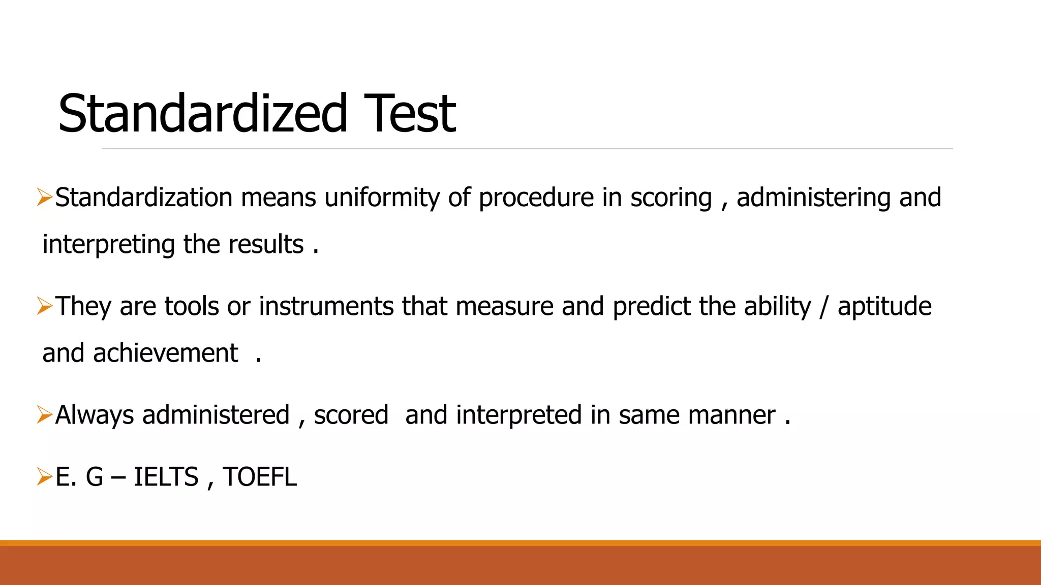 Non standardized tests | PPTX