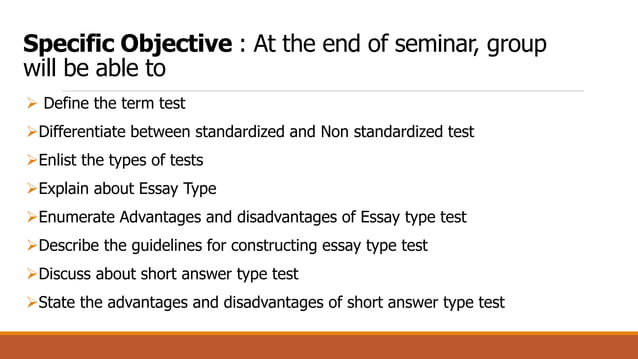 Non standardized tests | PPTX
