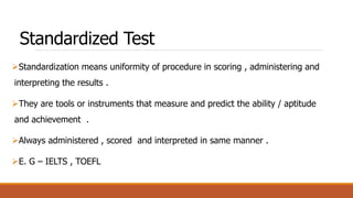 Non standardized tests | PPTX