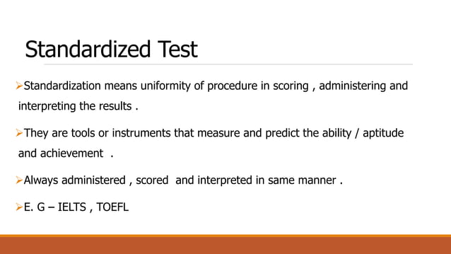 Non standardized tests | PPTX
