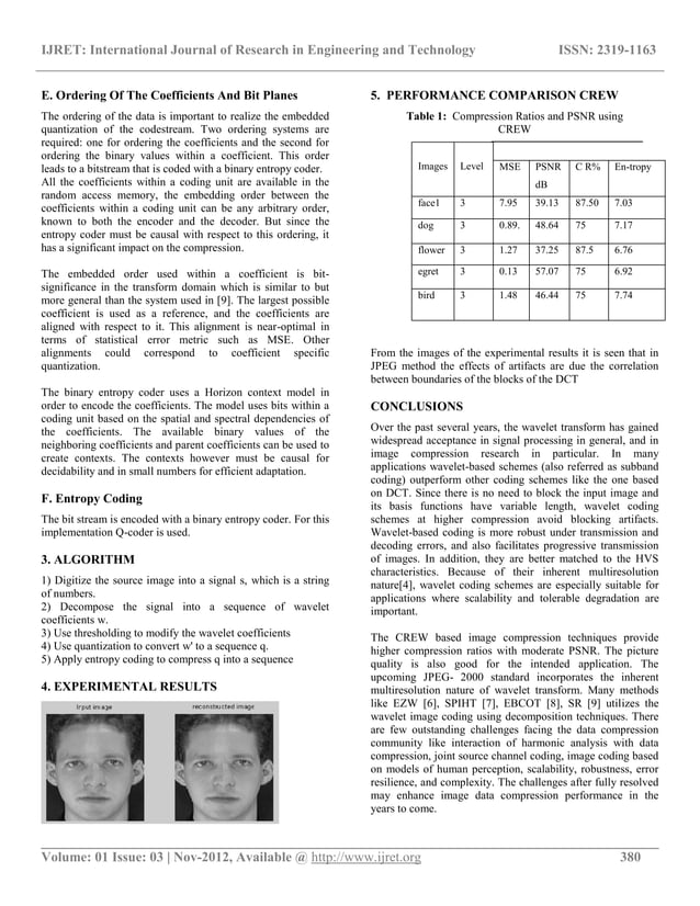 Non standard size image compression with reversible embedded wavelets | PDF | Data Storage and ...