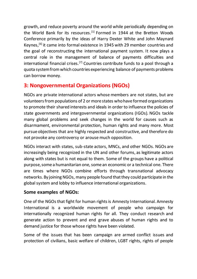 Non state Actors | DOCX | Non-Profit Organizations | Industries