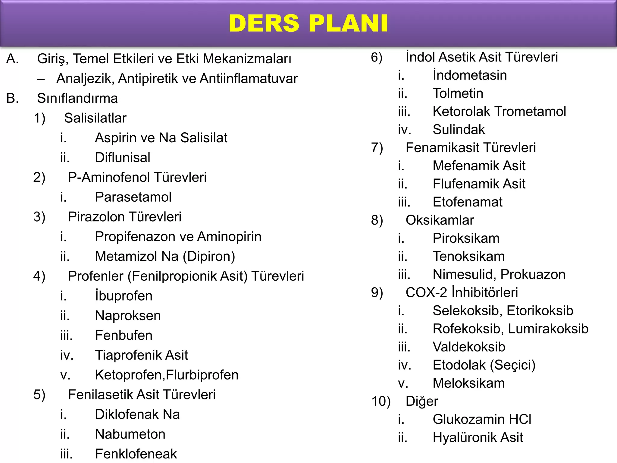 Nonsteroidal Antiinflamatuvar İlaçlar (NSAİİ) | PPTX