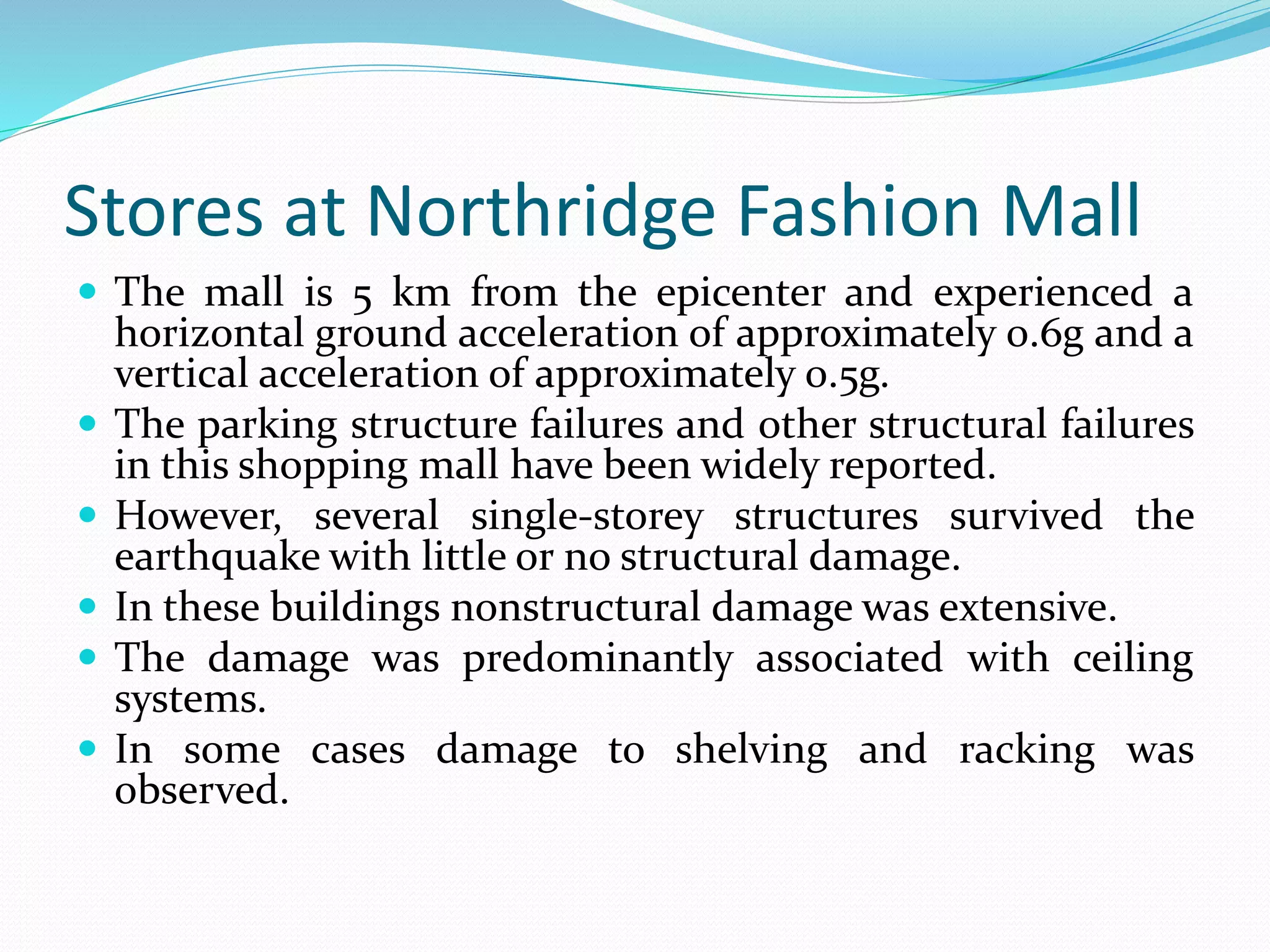 Nonstructural damage from the northridge earthquake | PPT